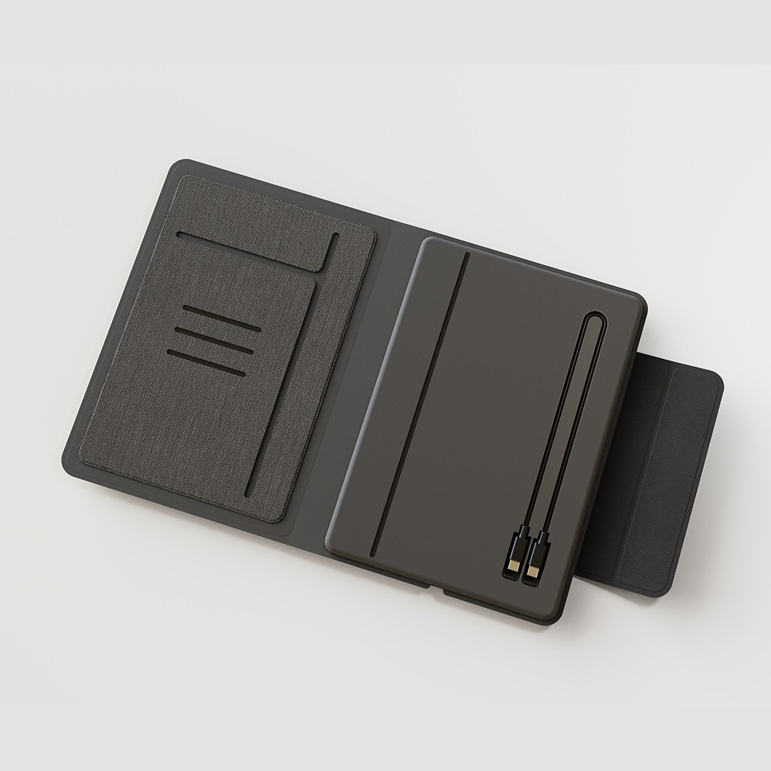 FLAPNOTE POWER – Elegant PU Notebook with 64 Sheets & Built-In 5000mAh ...